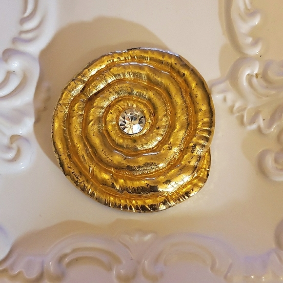 Vintage | Jewelry | Huge Maria Snyder 8s Modernist Pendant 24kt Plated ...